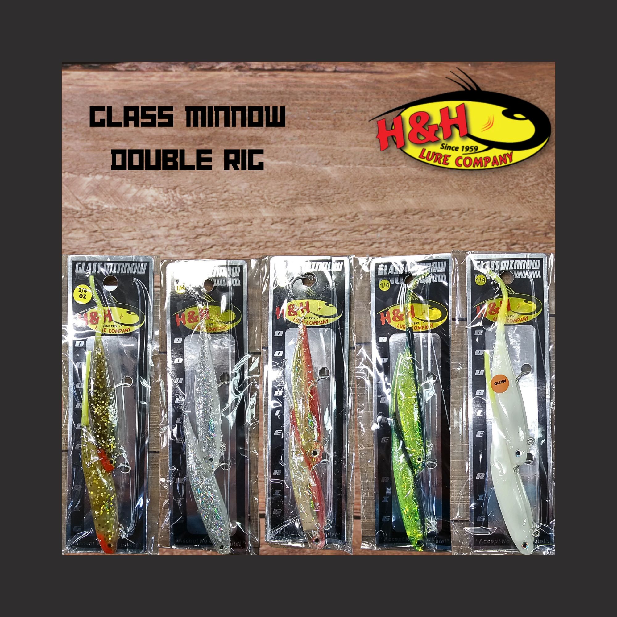 Glass Minnow Double Rig Fishing Lure | 1/4 oz | H&H Lure Co. | Store ...
