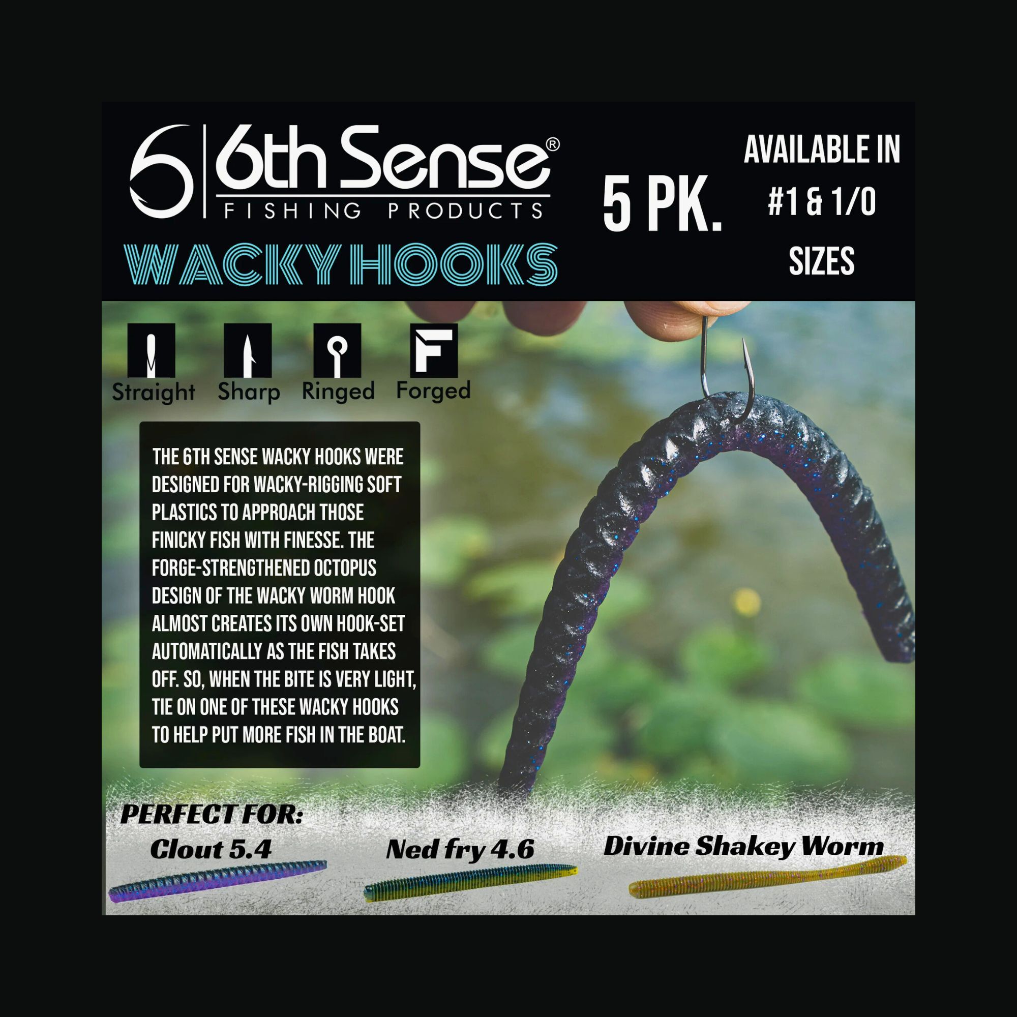 6th Sense Fishing Wacky Hook | Fishing Store | Swampland Tackle ...